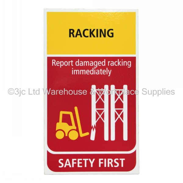 Warehouse Safety Sign Racking Report Damage | 3JC