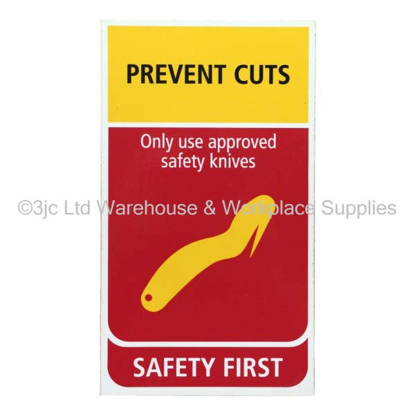 Warehouse Safety Sign Prevent Cuts | 3JC