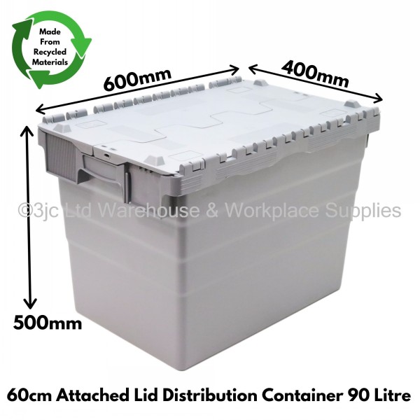 Attached Lid Distribution Container 60cm 90 Litre | 3JC