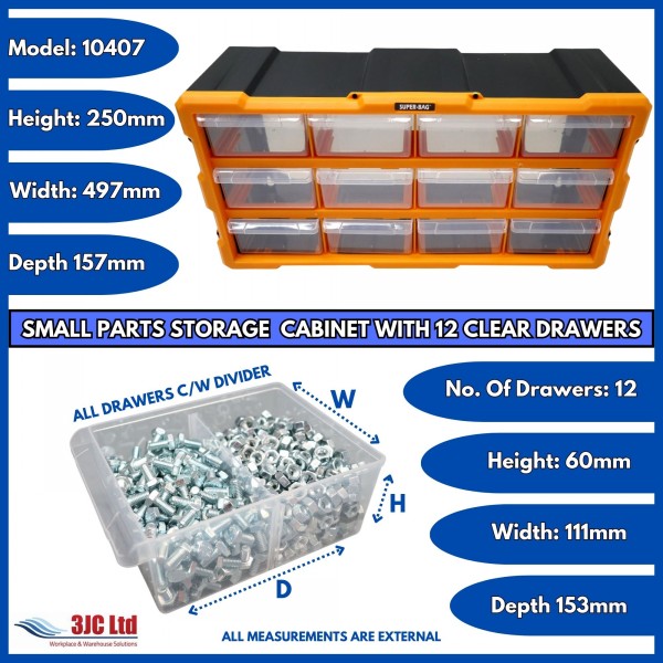 Storr Parts Storage Cabinet Organiser 12 Drawer | 3JC