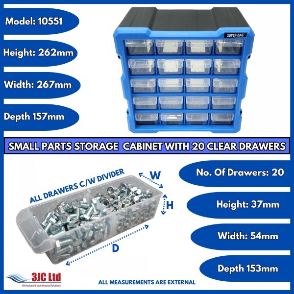 Storr Parts Storage Cabinet Organiser 20 Drawer | 3JC