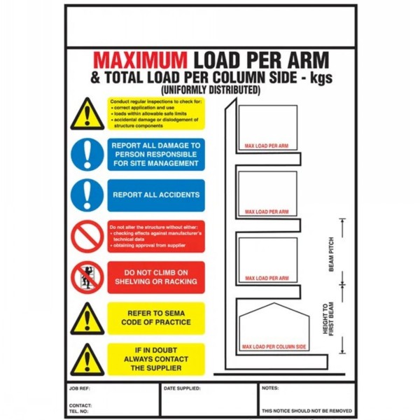 Loading Sign For Cantilever Racking | 3JC
