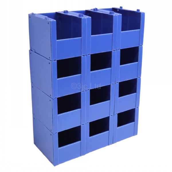 Correx Type Stacking Pick Boxes 400 x 300 x 300mm | 3JC