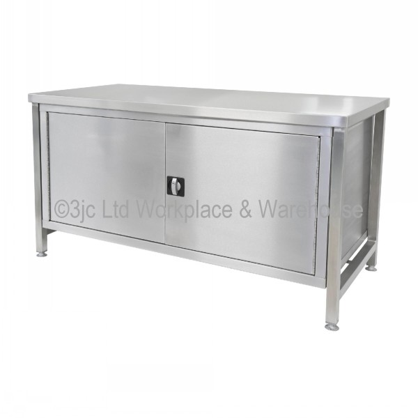 Stainless Steel Workbench With Full Width Cupboard | 3JC