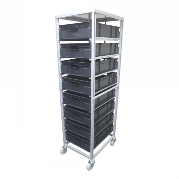 Euro Box Trolley with 8 x 30L Euro Boxes | 3JC