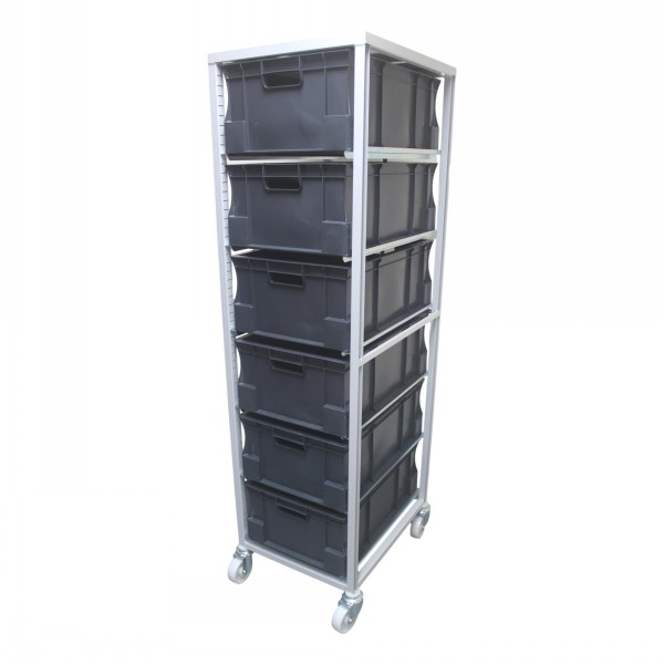 Euro Box Trolley with 6 x 45L Euro Boxes | 3JC