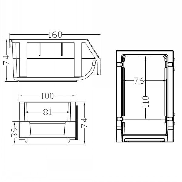 OrangaBin Plastic Parts Storage Bin Size 1 | 3JC