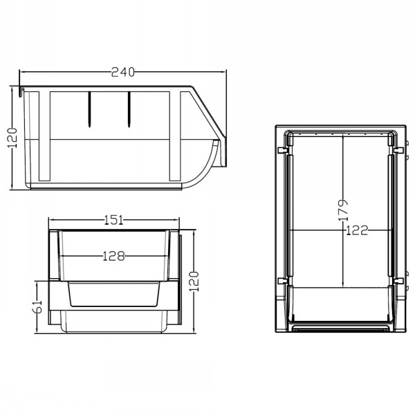 OrangaBin Plastic Parts Storage Bin Size 2 | 3JC