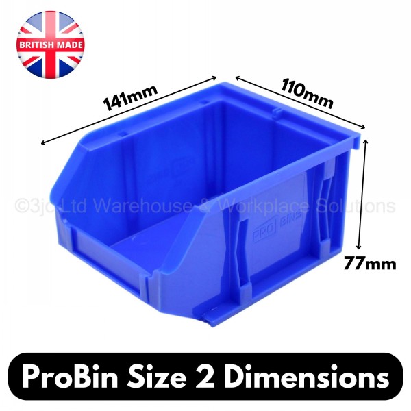 ProBin Size 02 Plastic Parts Bins & Wall Panel Set 01 | 3JC