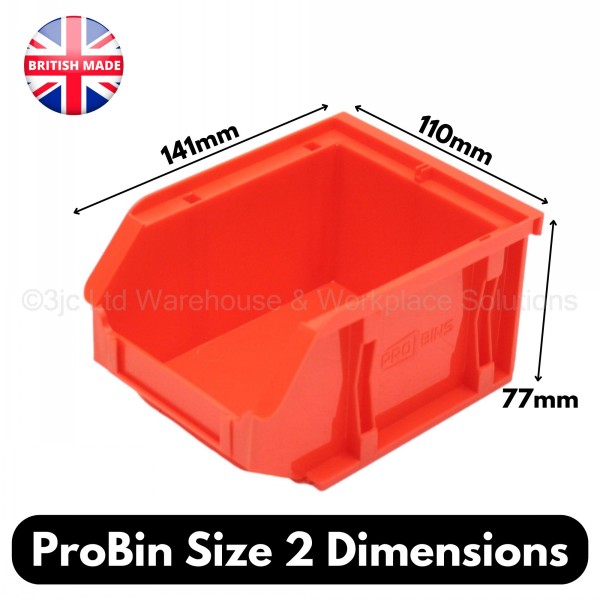 ProBin Size 02 Plastic Parts Bins & Wall Panel Set 01 | 3JC