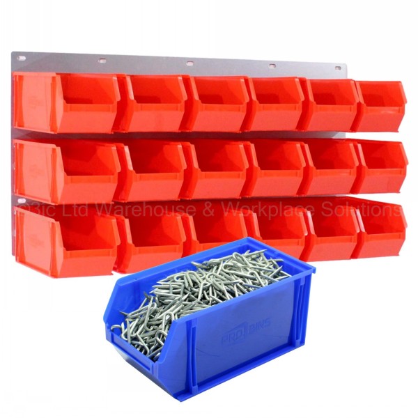 ProBin Size 08 Plastic Parts Bins & Wall Panel Set 02 | 3JC