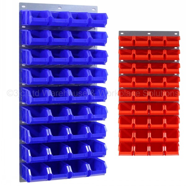 ProBin Size 02 Plastic Parts Bins & Wall Panel Set 03 | 3JC