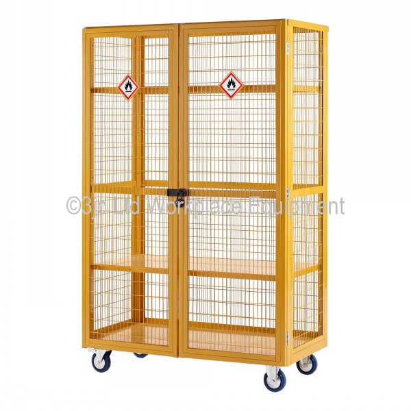 Hazardous Security Storage Cage Trolley With Doors | 3JC