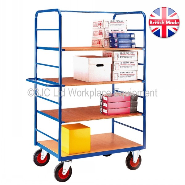 Multi Level Shelf Stock Trolley With Hoop Handle | 3JC