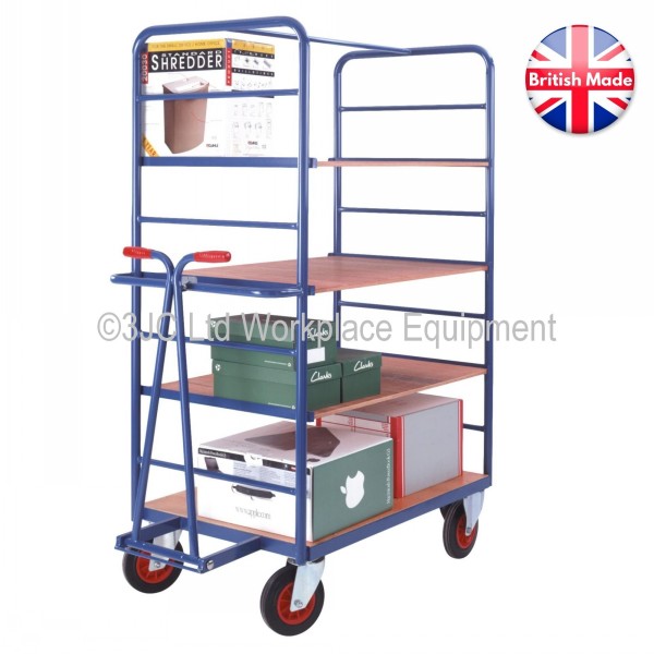 Multi Level Shelf Stock Trolley With Drawbar Handle | 3JC
