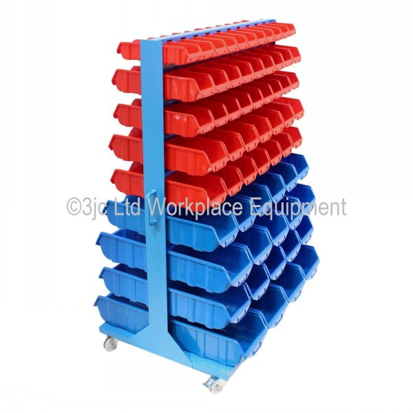 Parts Bin Stand Mobile With 126 Bins | 3JC