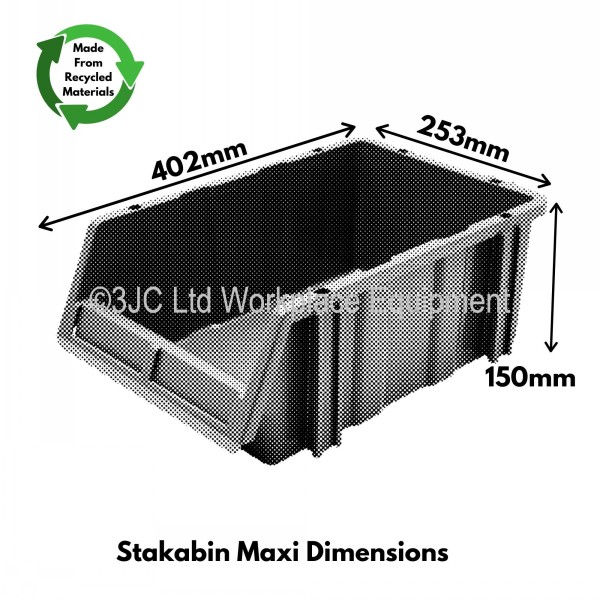 Stakabin Freestanding Parts Bins Size 3 Maxi | 3JC