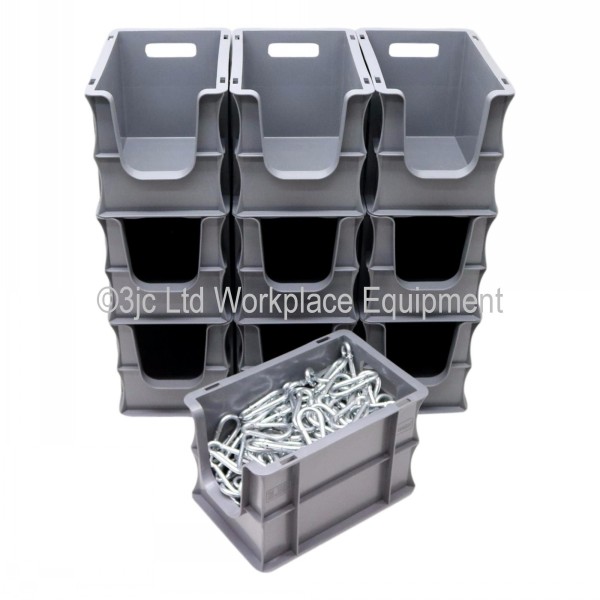 Heavy Duty Stacking Euro Box 30cm 7 Litre Open Front | 3JC