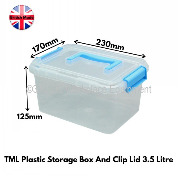 TML Clear Plastic Storage Box & Clippy Lid 3.5 Litre | 3JC
