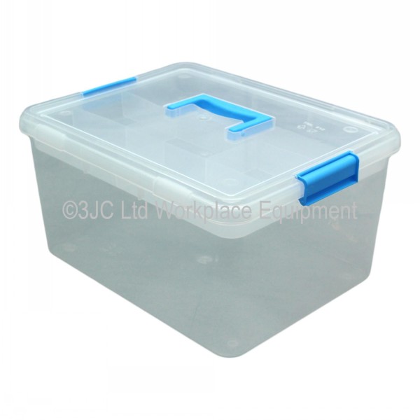 TML Clear Plastic Storage Box & Clippy Lid 15 Litre | 3JC