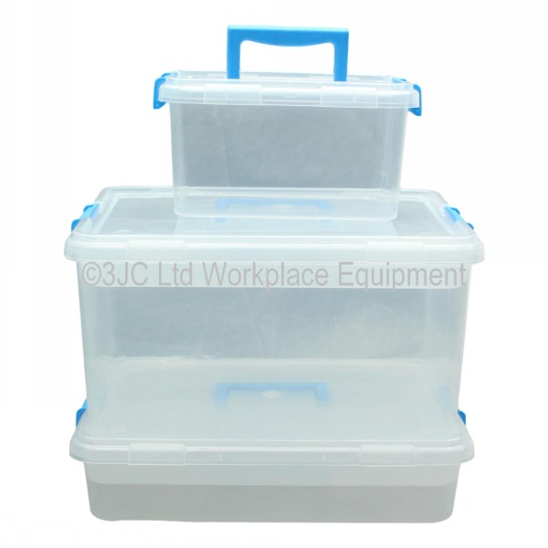 TML Clear Plastic Storage Box & Clippy Lid Set Of 3 | 3JC
