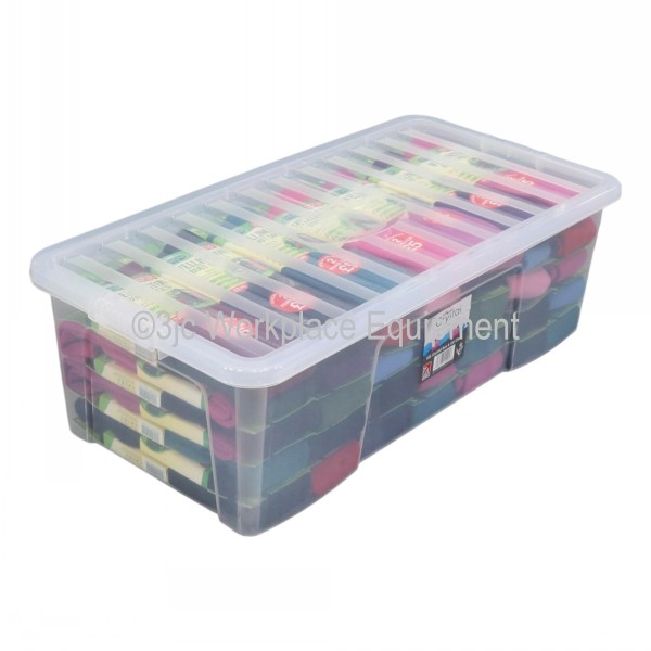 Wham Crystal Plastic Storage Box & Lid Size 17 (62 Litre) | 3JC