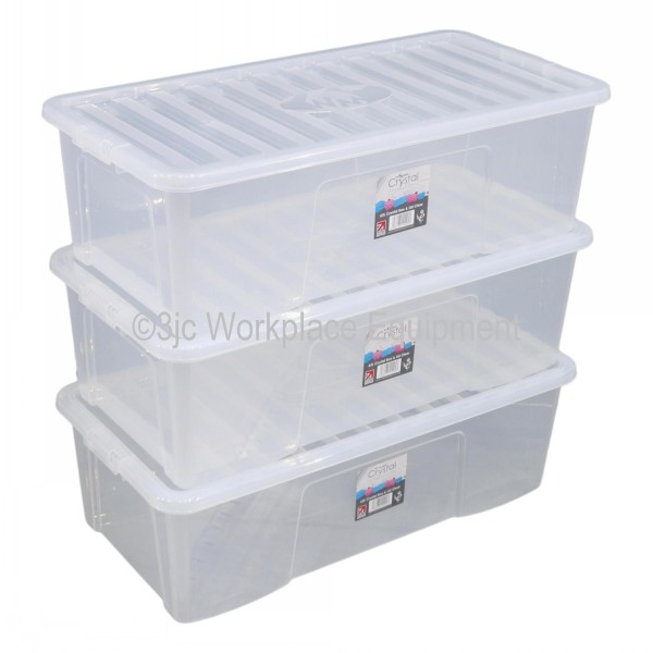 Wham Crystal Plastic Storage Box & Lid Size 17 (62 Litre) | 3JC