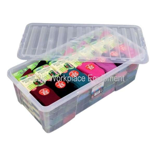 Wham Crystal Plastic Storage Box & Lid Size 17 (62 Litre) | 3JC