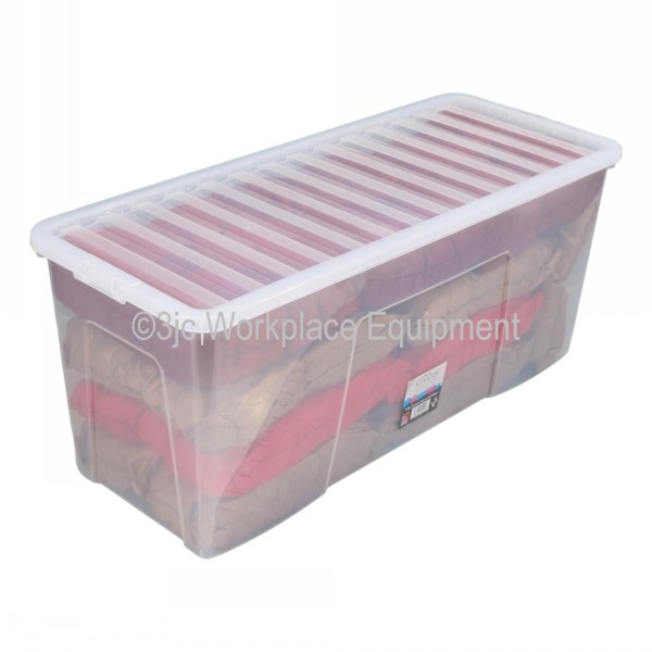 Wham Crystal Plastic Storage Box & Lid Size 20 133 Litre | 3JC