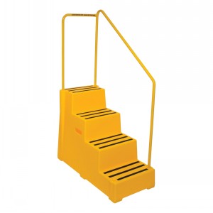 4 Step Plastic Step with Handrail | 3JC